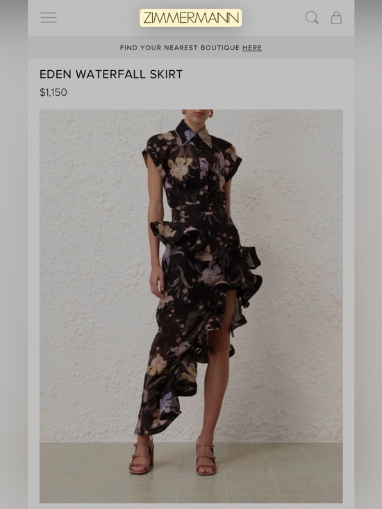 Zimmermann | Skirts | Zimmermann Waterfall Skirt | Poshmark